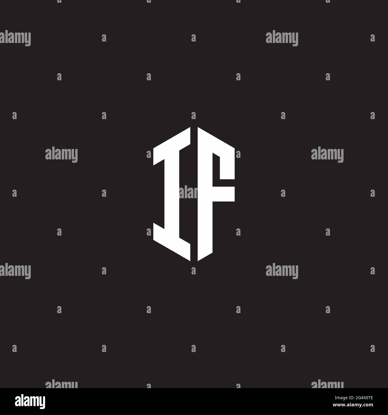 IF Logo monogram with hexagon shape style design template isolated on ...