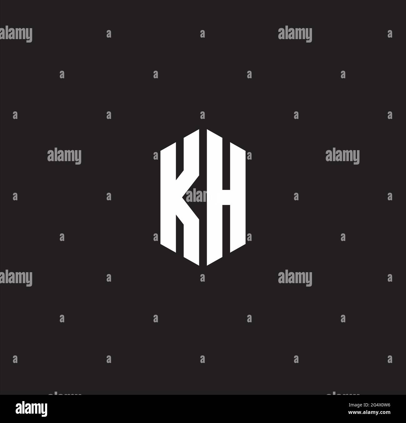 KH Logo monogram with hexagon shape style design template isolated on ...