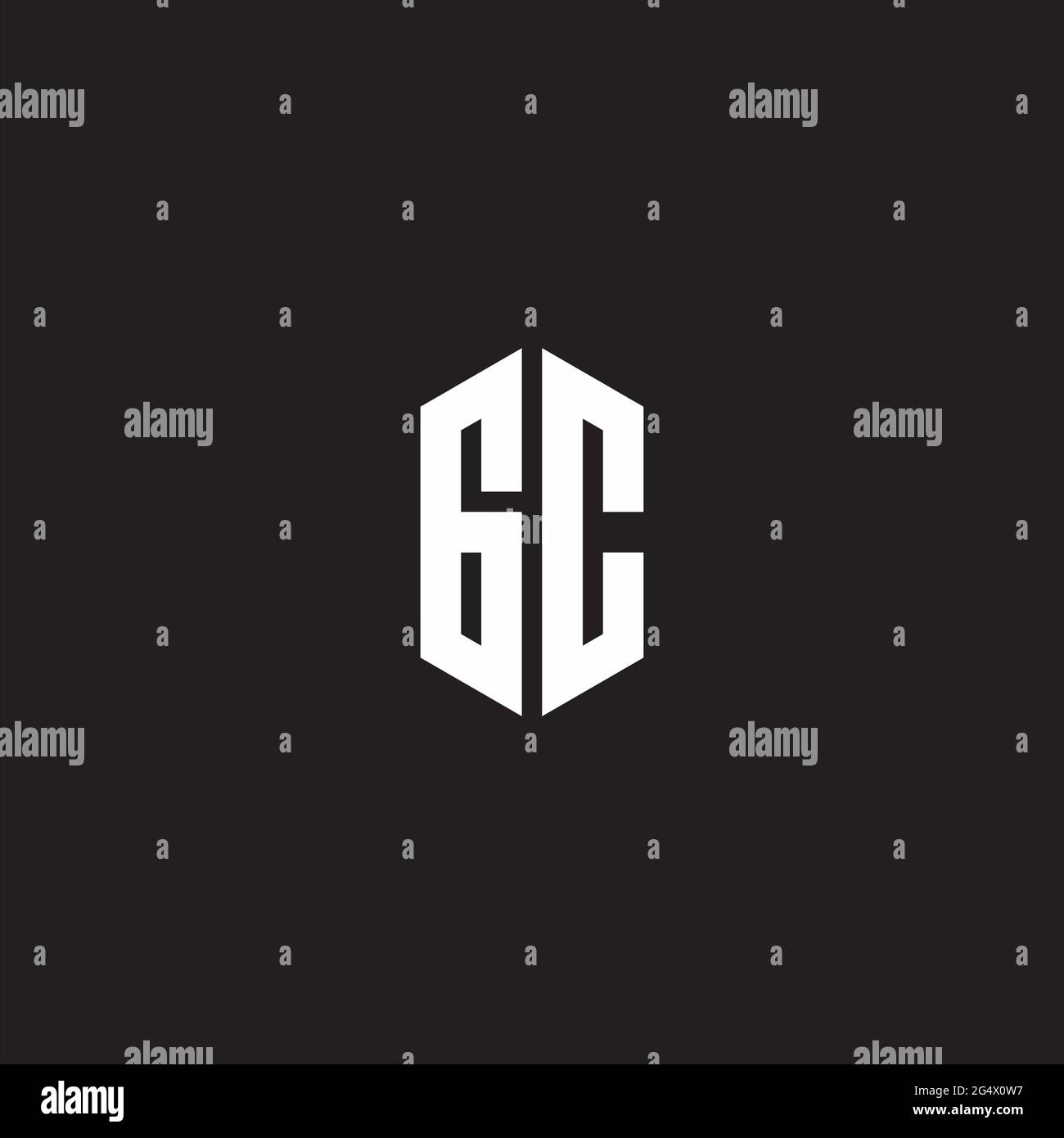 GC Logo monogram with hexagon shape style design template isolated on ...