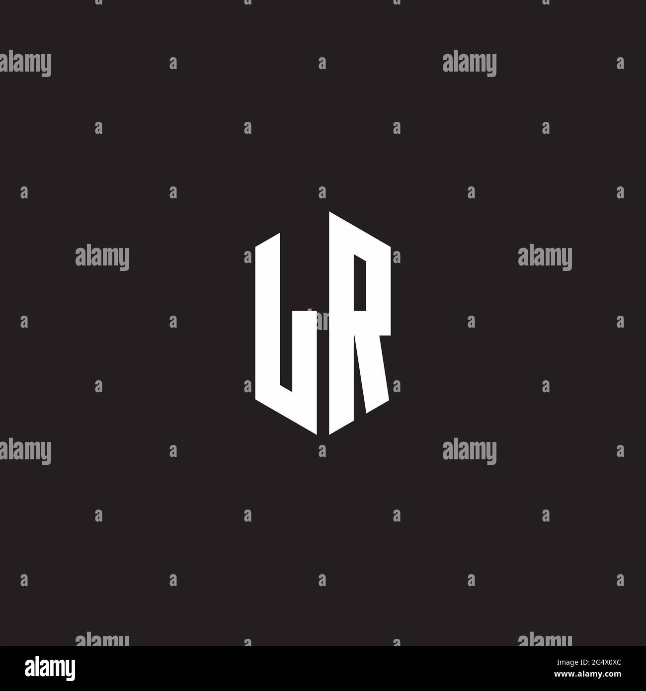 LR Logo monogram with hexagon shape style design template isolated on ...