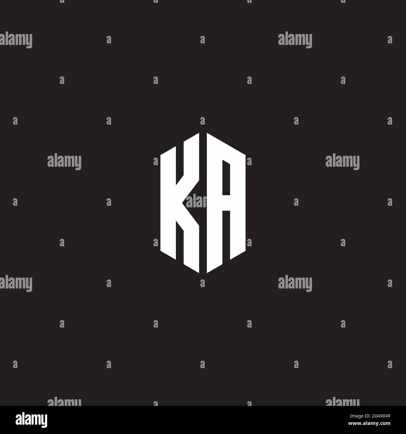 KA Logo monogram with hexagon shape style design template isolated on ...