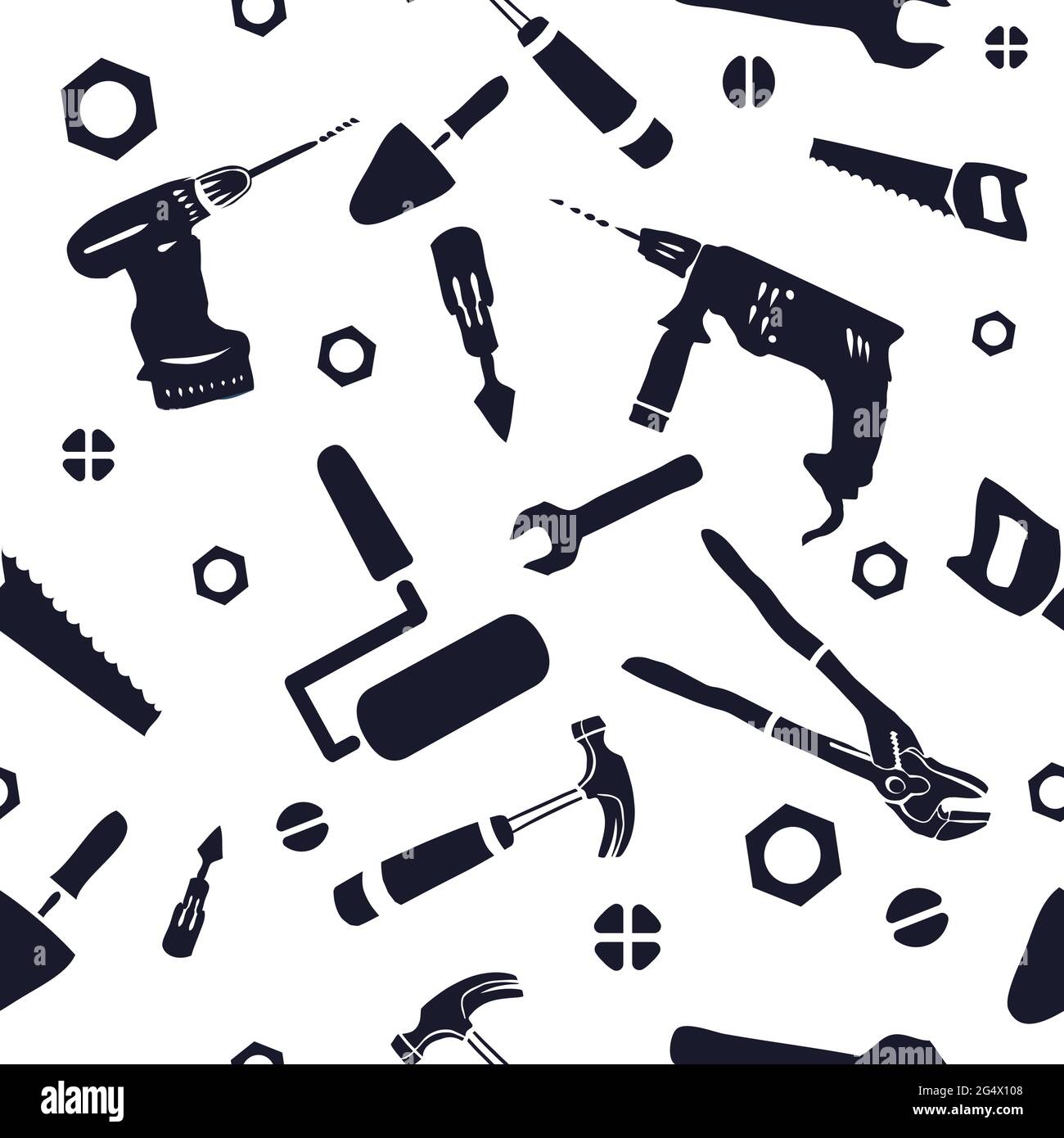 Construction tools seamless pattern. Vector illustration Stock Vector ...