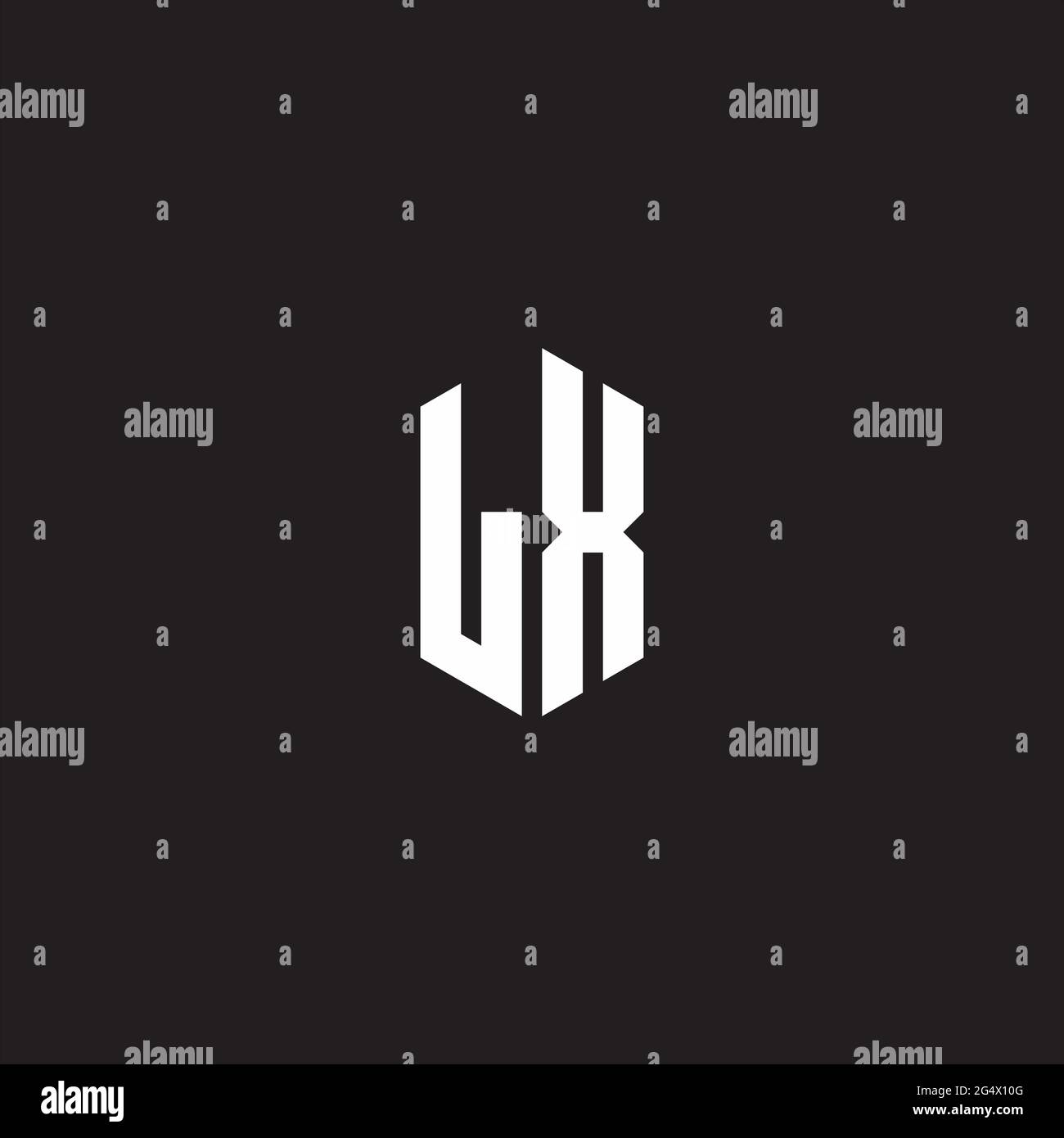 LX Logo monogram with hexagon shape style design template isolated on ...