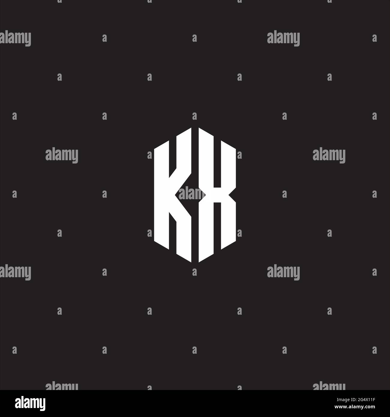 KX Logo monogram with hexagon shape style design template isolated on black background Stock ...