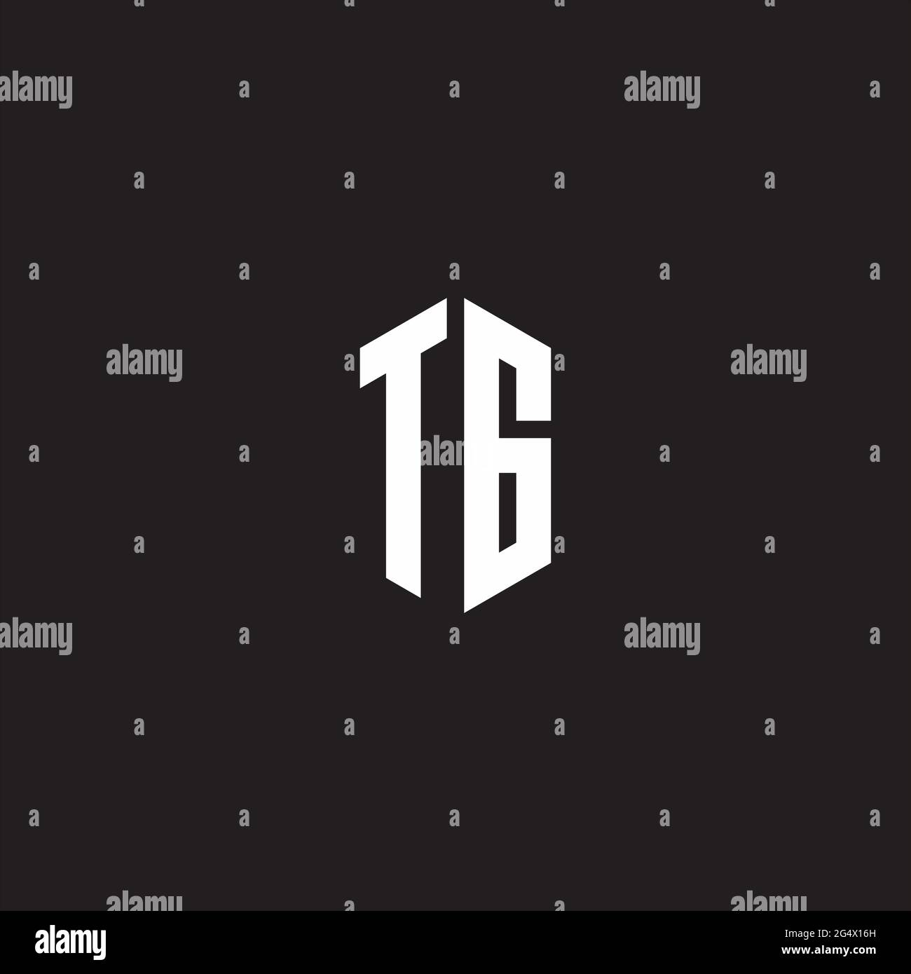 TG Logo monogram with hexagon shape style design template isolated on ...