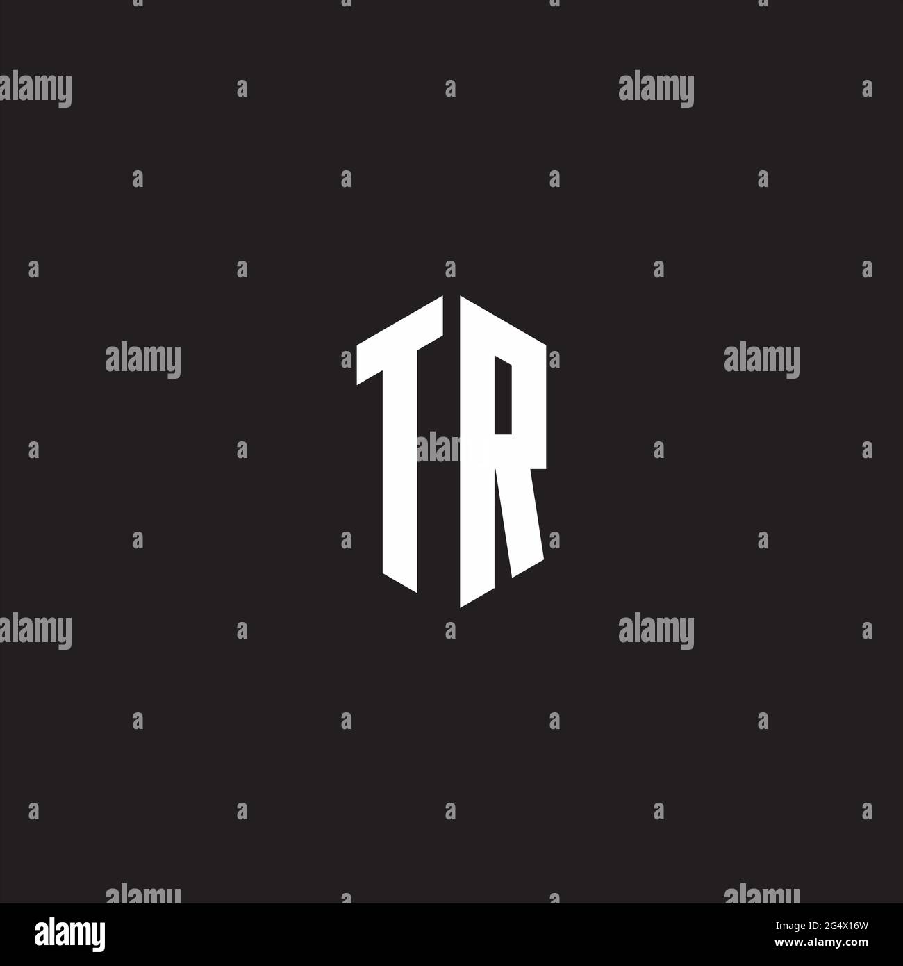 TR Logo monogram with hexagon shape style design template isolated on ...