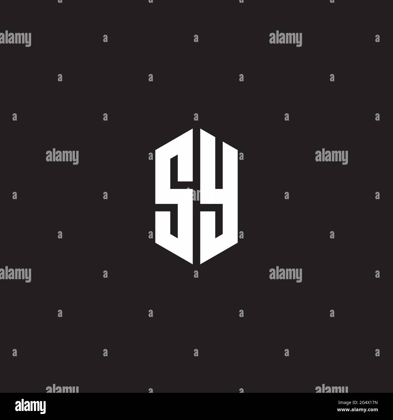 SY Logo monogram with hexagon shape style design template isolated on ...
