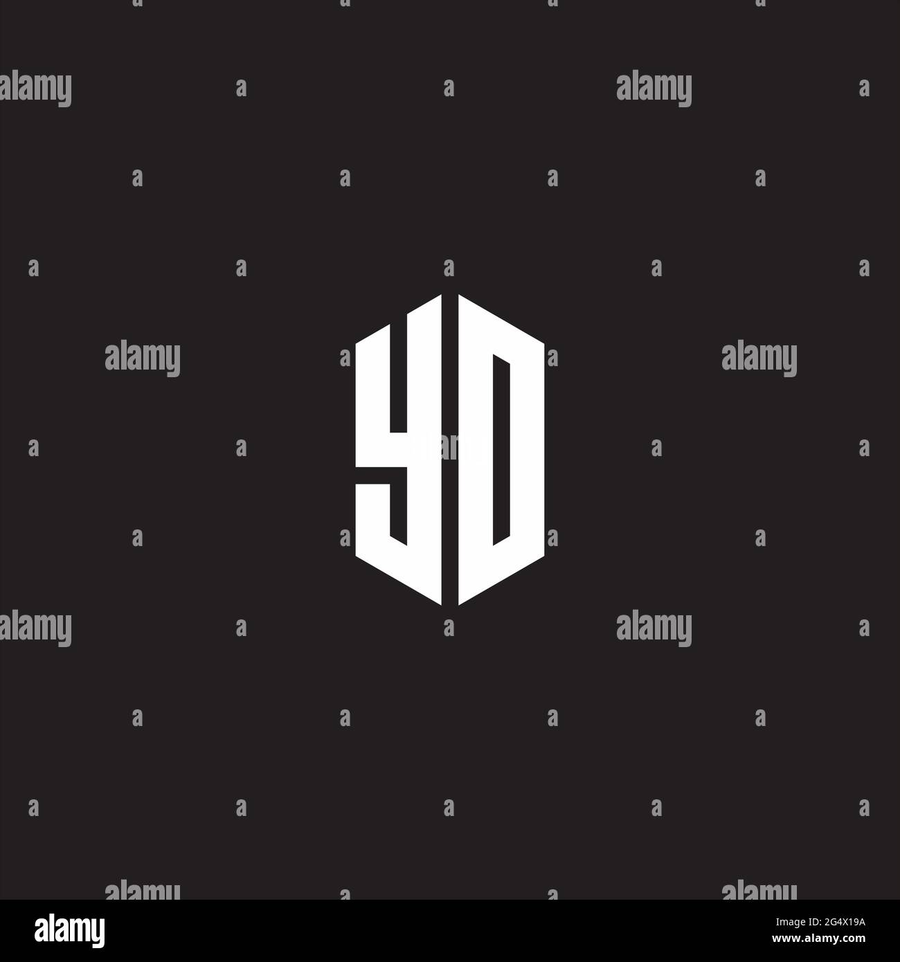 YD Logo monogram with hexagon shape style design template isolated on ...
