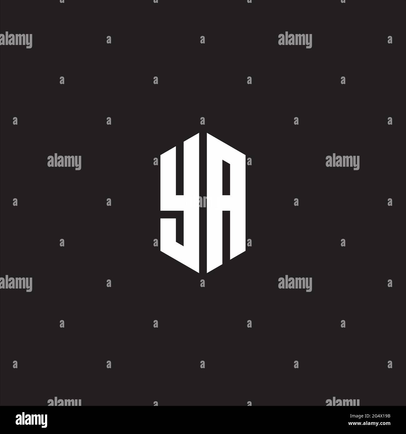YA Logo monogram with hexagon shape style design template isolated on ...