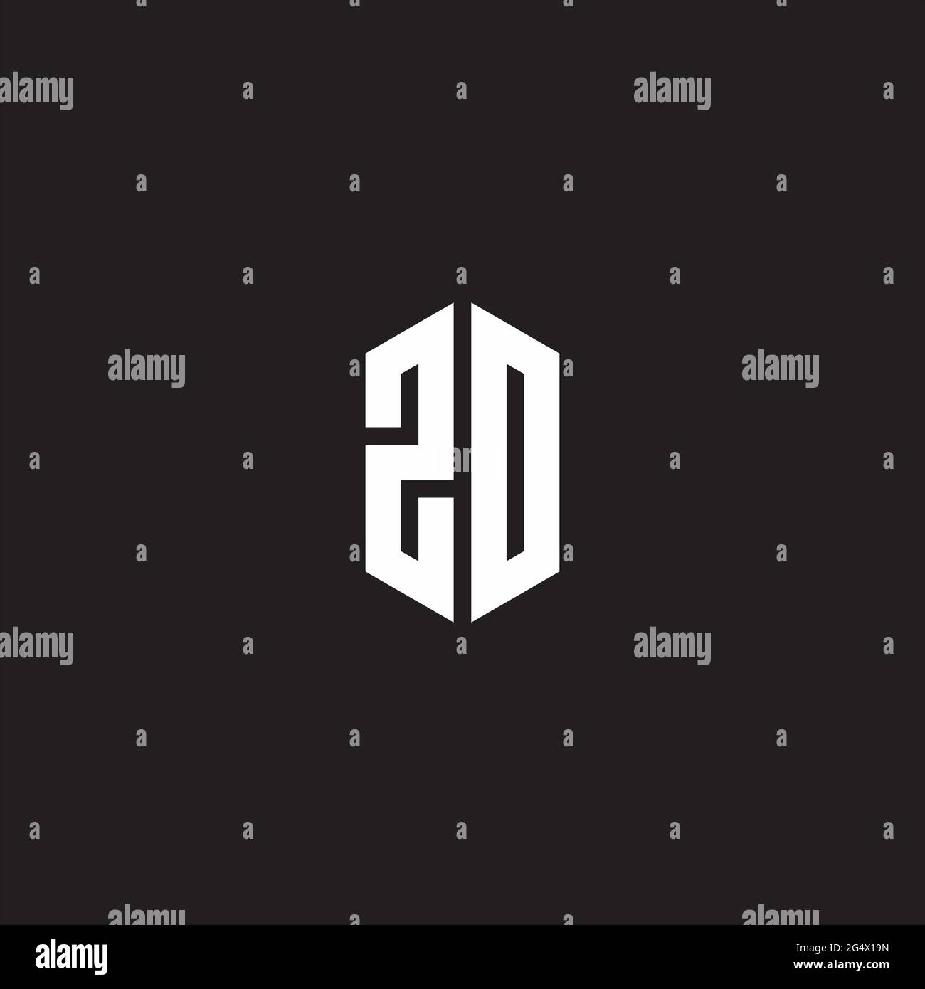 ZO Logo monogram with hexagon shape style design template isolated on ...