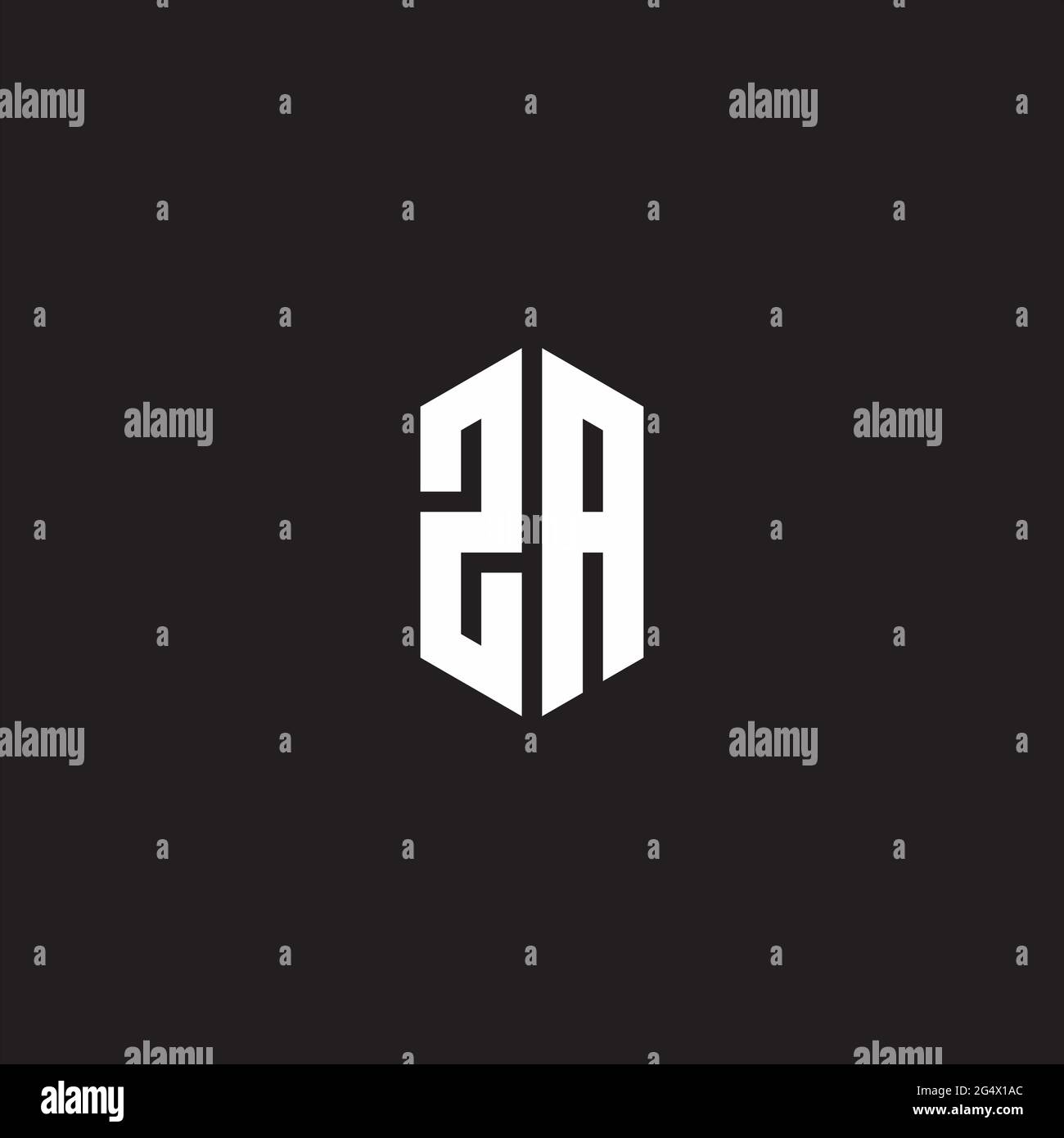 ZA Logo monogram with hexagon shape style design template isolated on ...