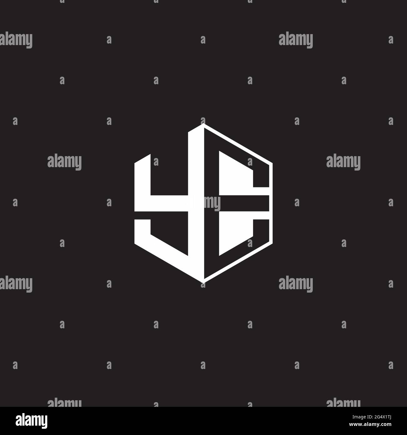 YE Y E EY Logo monogram hexagon with black background negative space ...