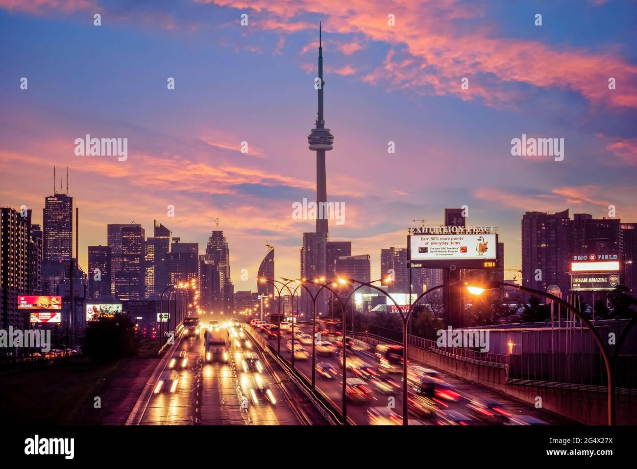 Toronto skyline during the twilight, Canada Stock Photo - Alamy
