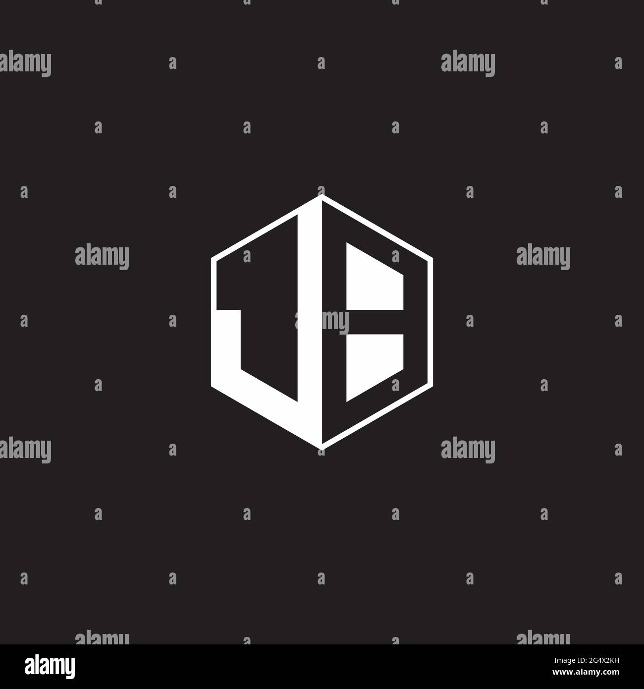 JB J B BJ Logo monogram hexagon with black background negative space ...