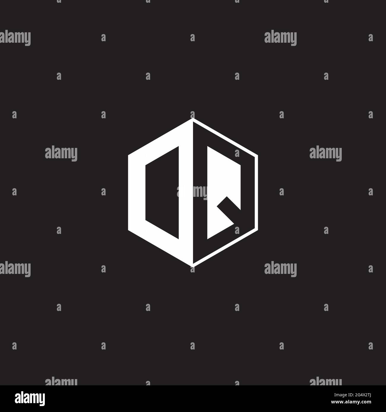 OQ DQ Logo monogram hexagon with black background negative space style ... OQ DQ Logo monogram hexagon with black background negative space style ...