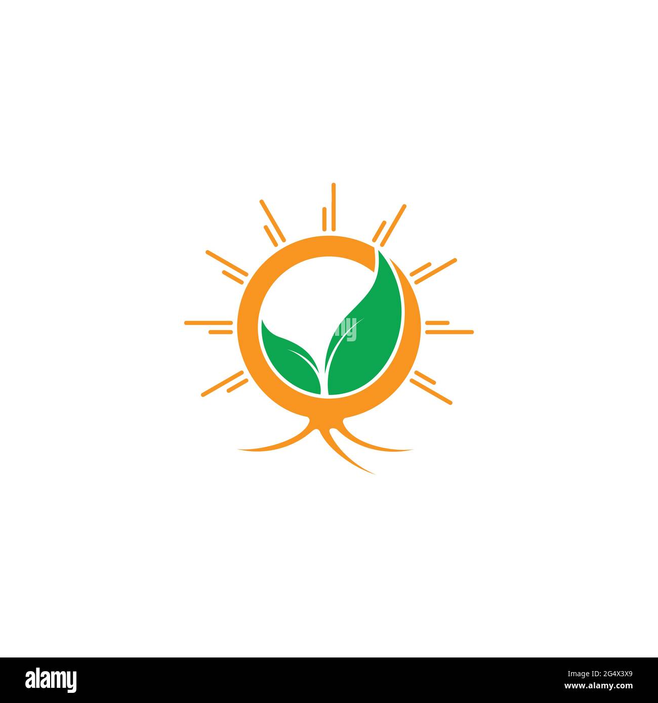 plant leaf root soil sun plantation symbol logo vector Stock Vector ...