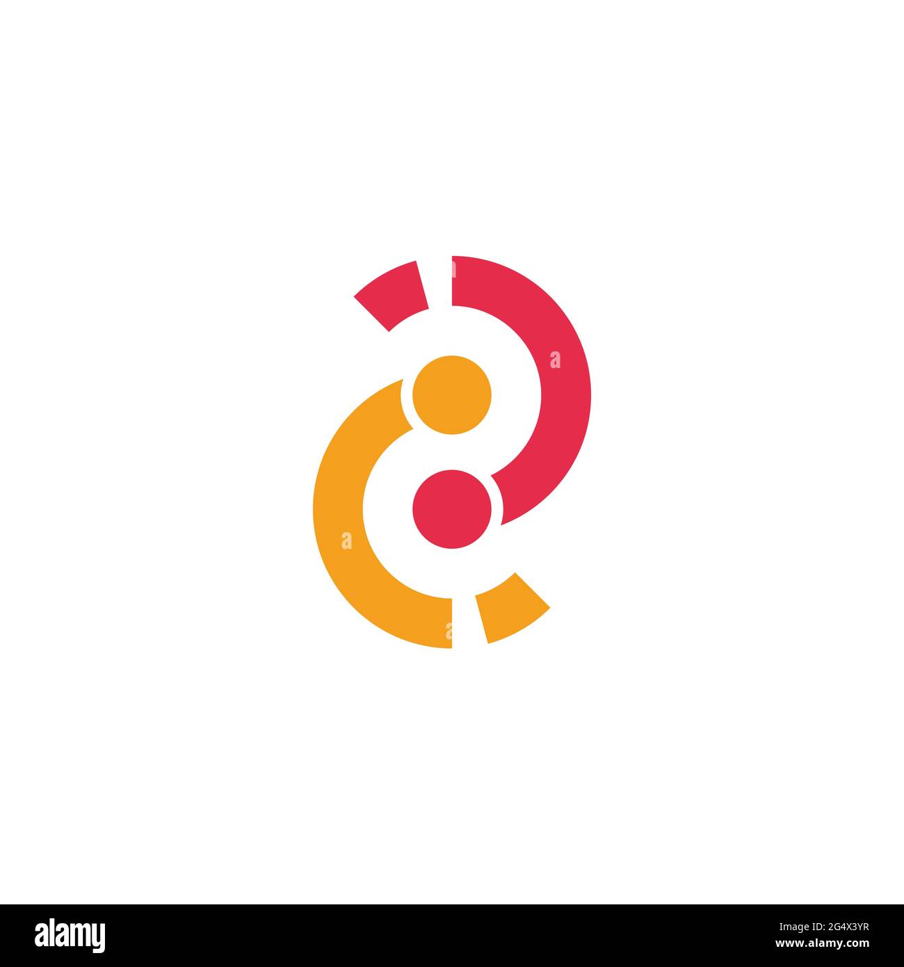 abstract number 2 colorful link line geometric logo vector Stock Vector ...