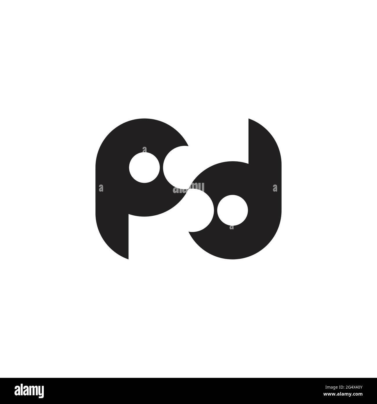letter pd simple linked geometric unique logo vector Stock Vector Image ...