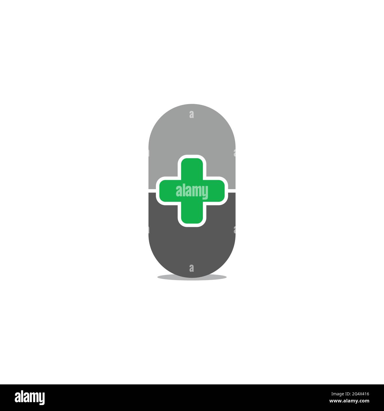 plus medical capsule drugs shadow geometric logo vector Stock Vector ...