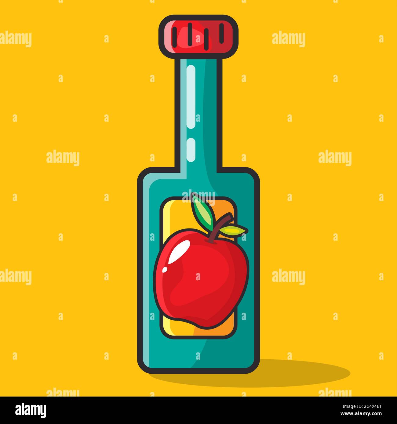 apple cider vinegar vector illustration in flat style Stock Vector ...