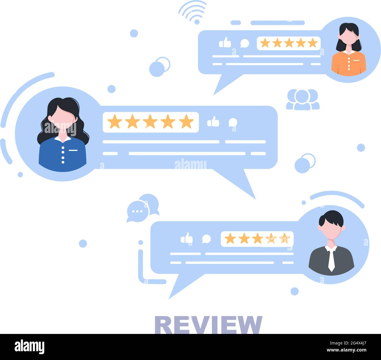 Review Vector Illustration Customer Giving Star with Good or Bad Rate ...
