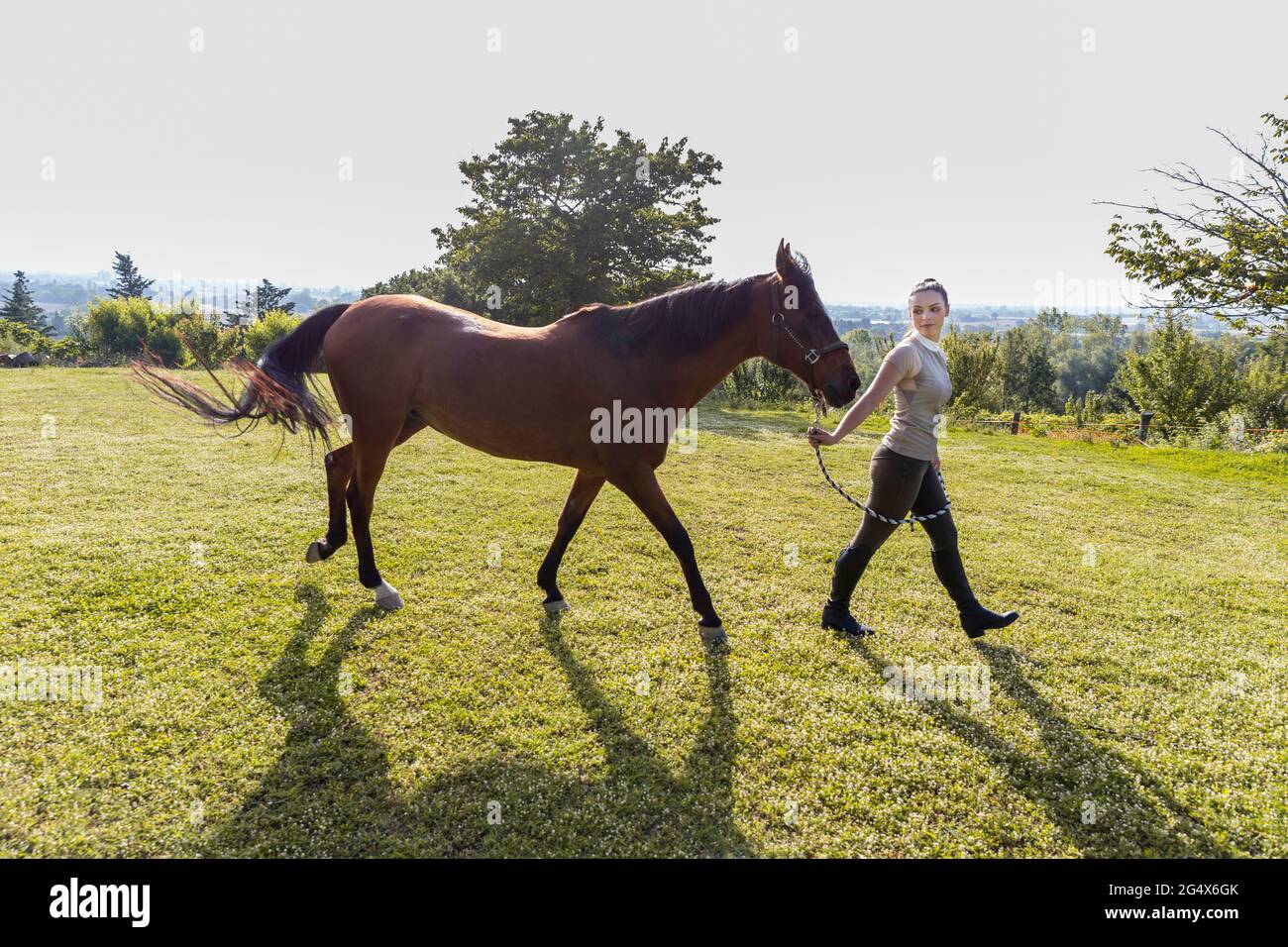 Walking harness person hi-res stock photography and images - Alamy