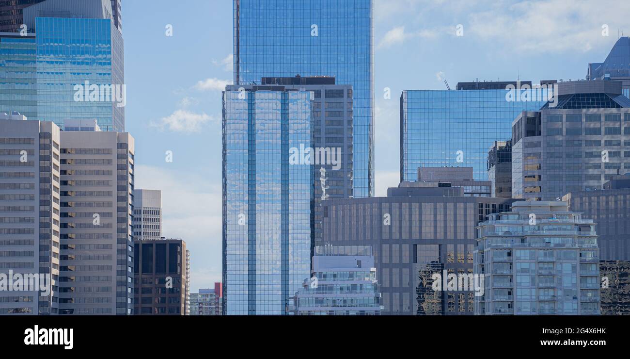 Downtown Calgary business district skyline with towers Stock Photo - Alamy
