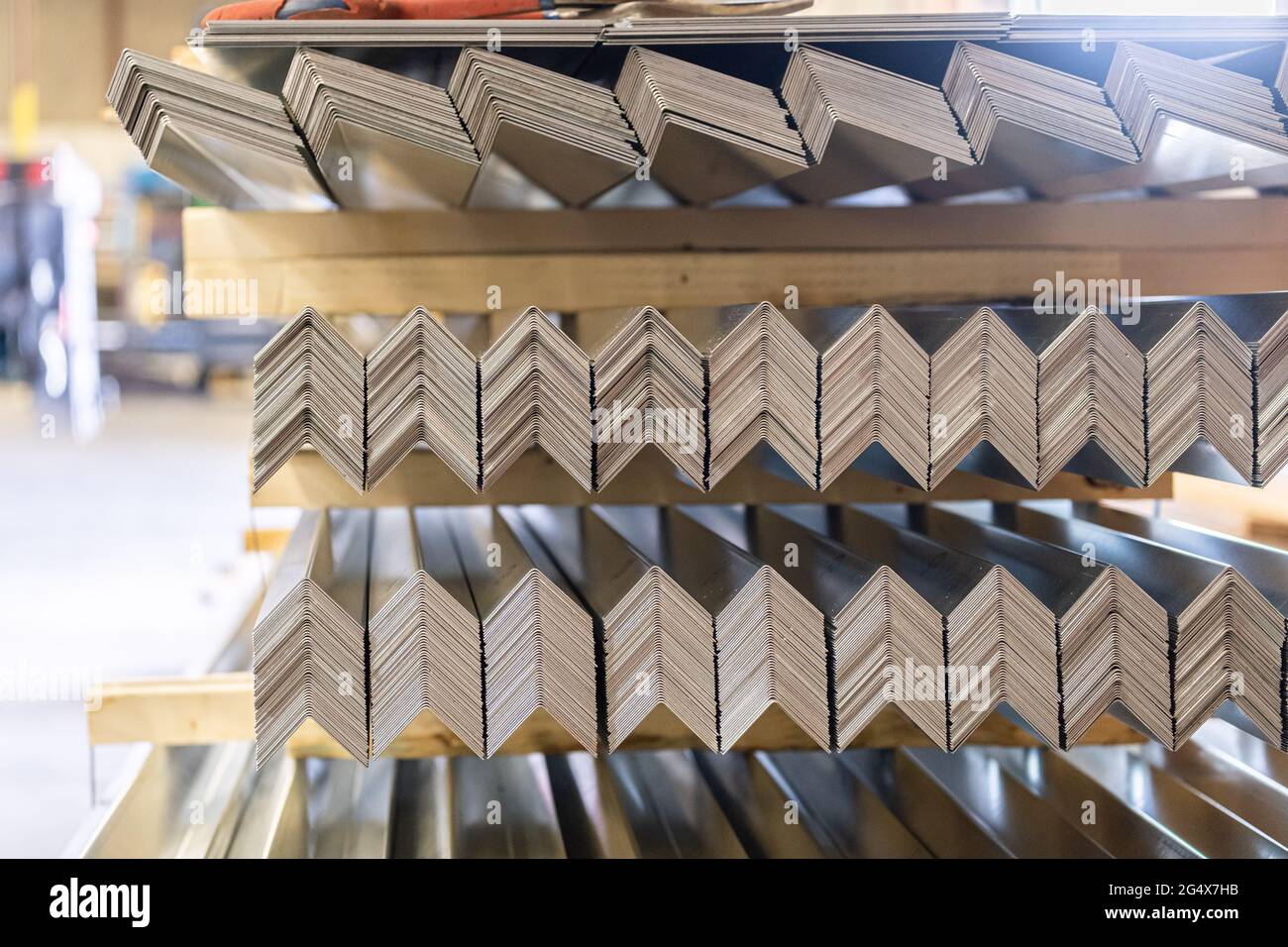 metal flashing in metal works fabrication factory Stock Photo - Alamy