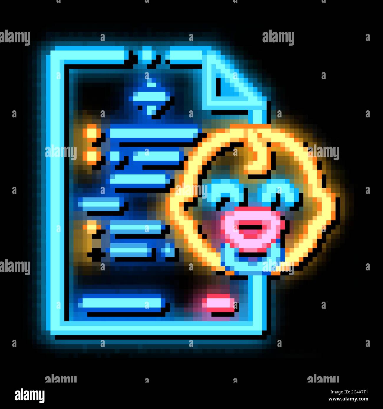 baby medical document neon glow icon illustration Stock Vector Image ...