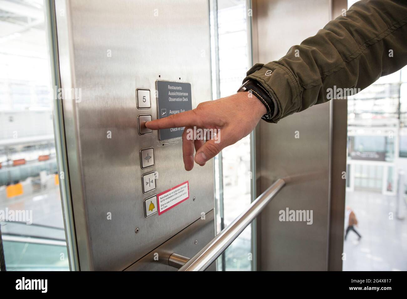 Man pressing button in elevator Stock Photo - Alamy Man pressing button in elevator Stock Photo - Alamy