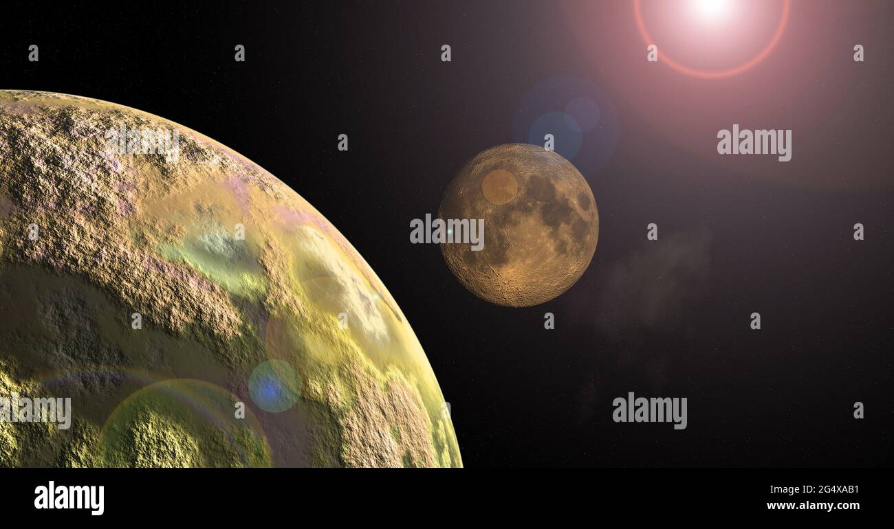 digitally created high resolution image of planet Pluto Stock Photo - Alamy