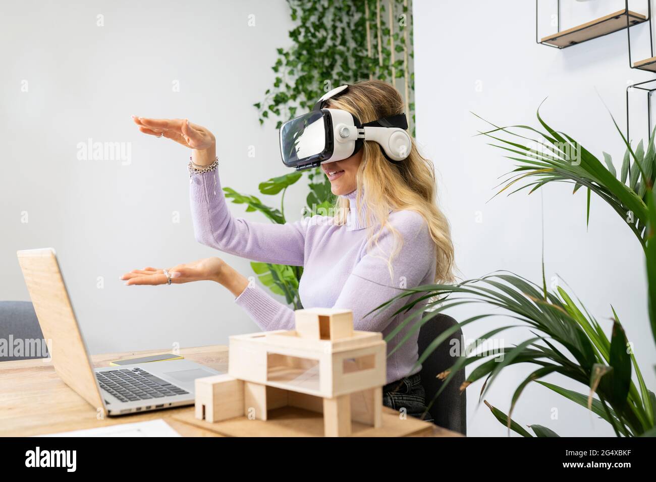 Young architect doing video chat hi-res stock photography and images ...