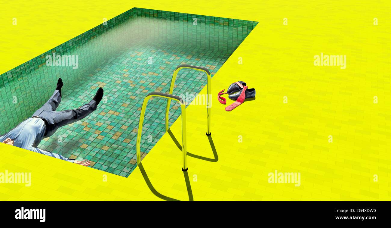 Fully clothed man swimming pool hi-res stock photography and images - Alamy