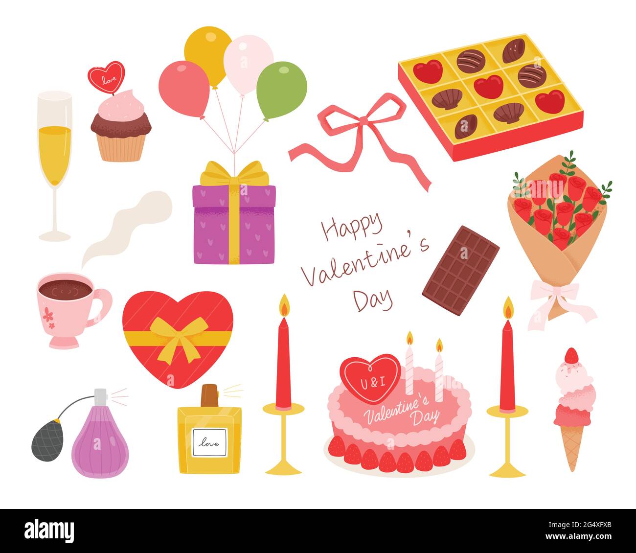 Valentine's day items collection Stock Vector Image & Art - Alamy
