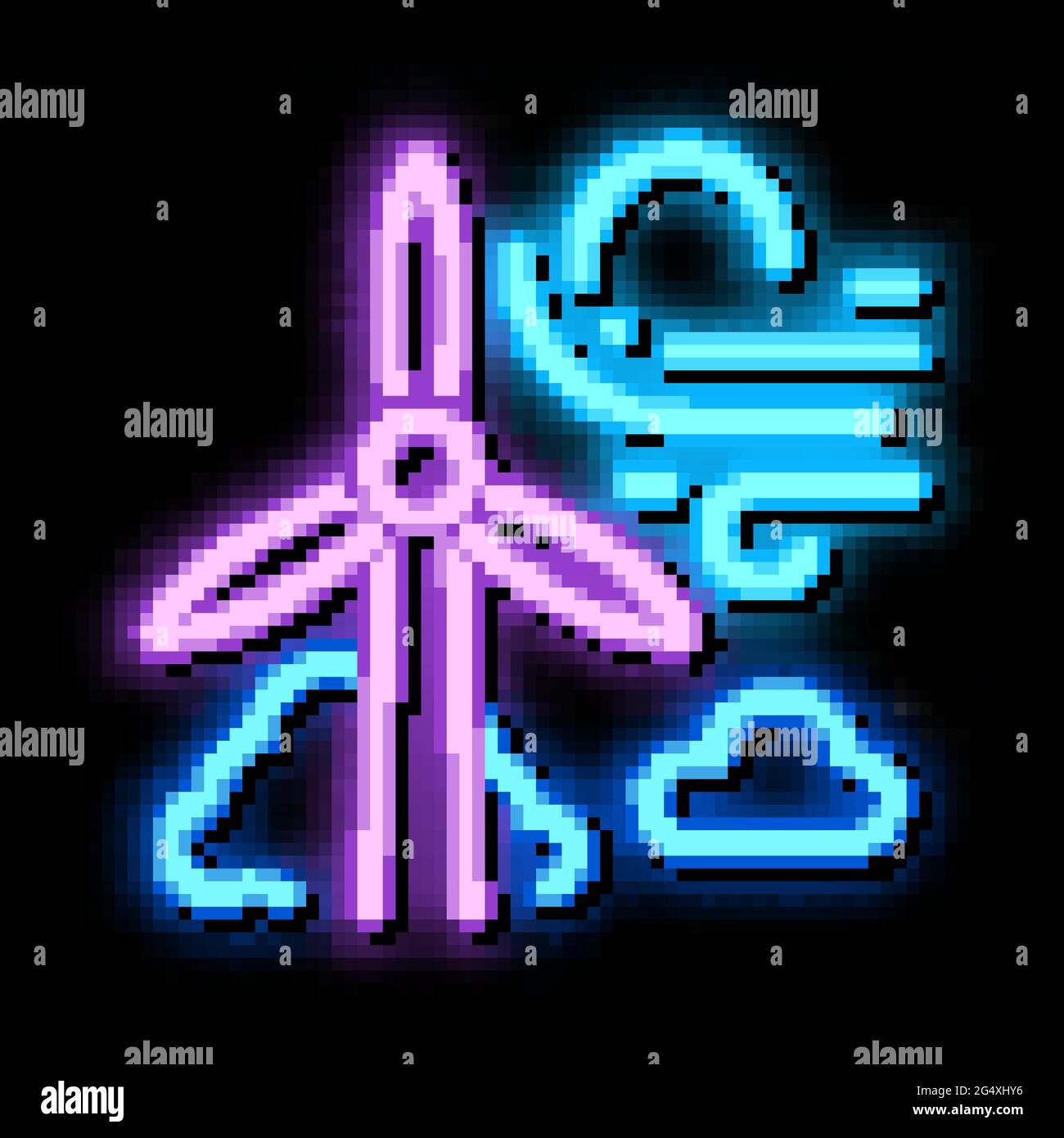 high wind energy mill neon glow icon illustration Stock Vector Image ...