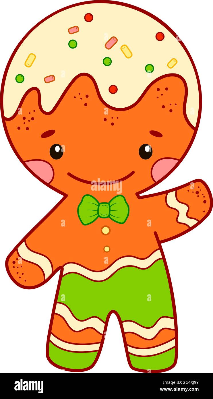 Christmas cartoons clip art . Gingerbread man clipart vector ...