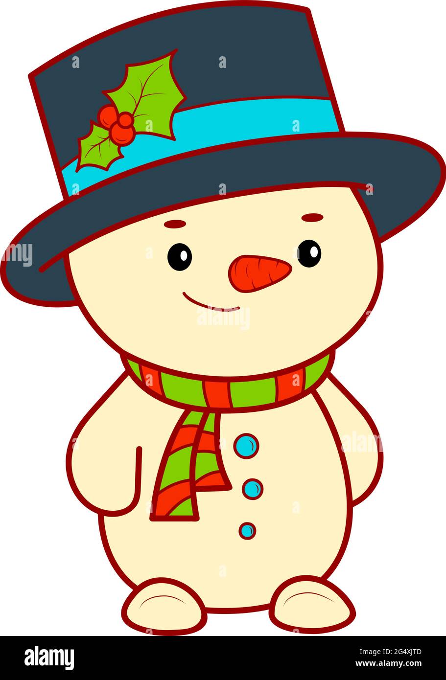 Christmas cartoons clip art . Snowman clipart vector illustration Stock ...