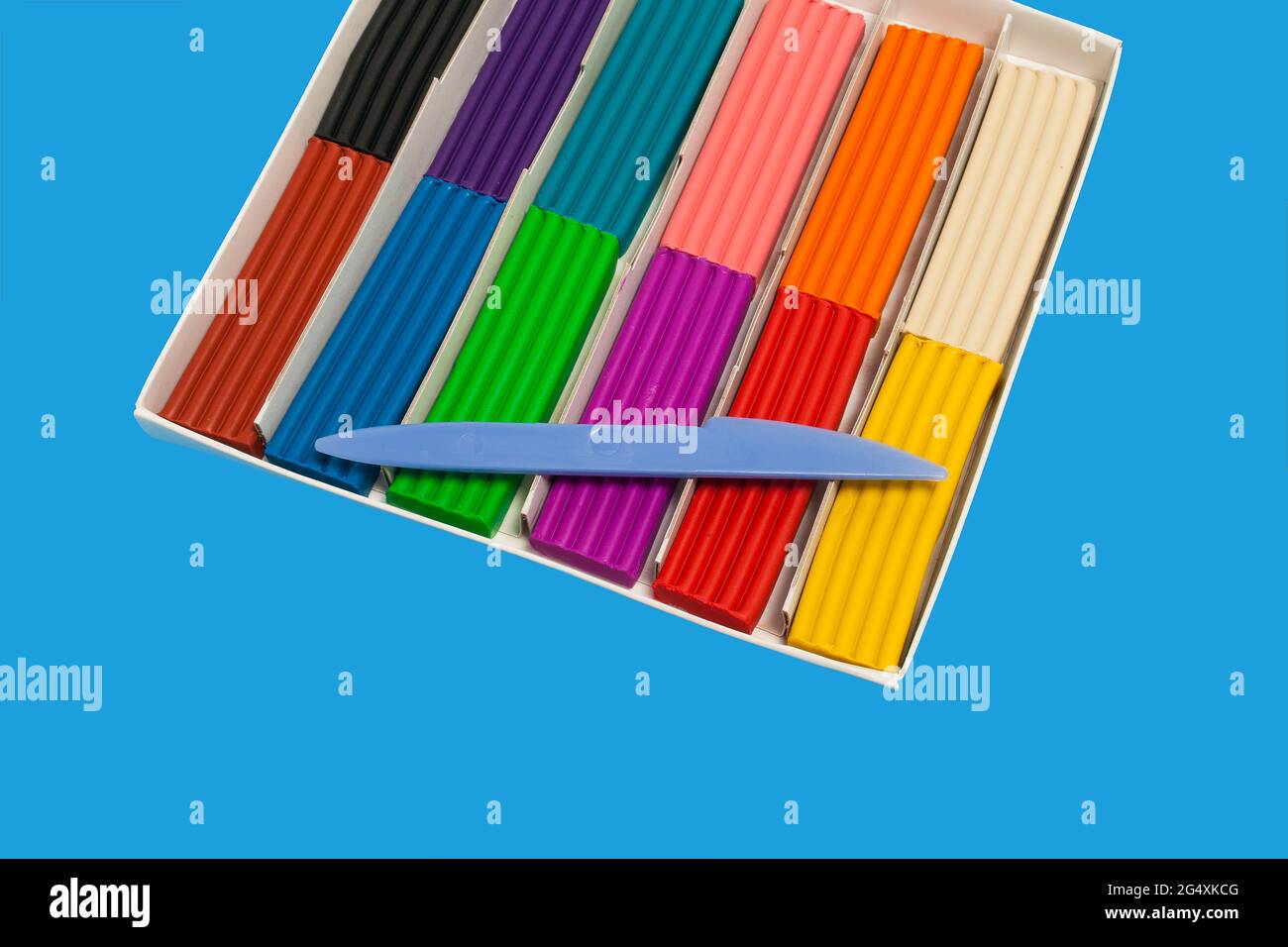 colorful plasticine sticks with a plastic knife Stock Photo - Alamy