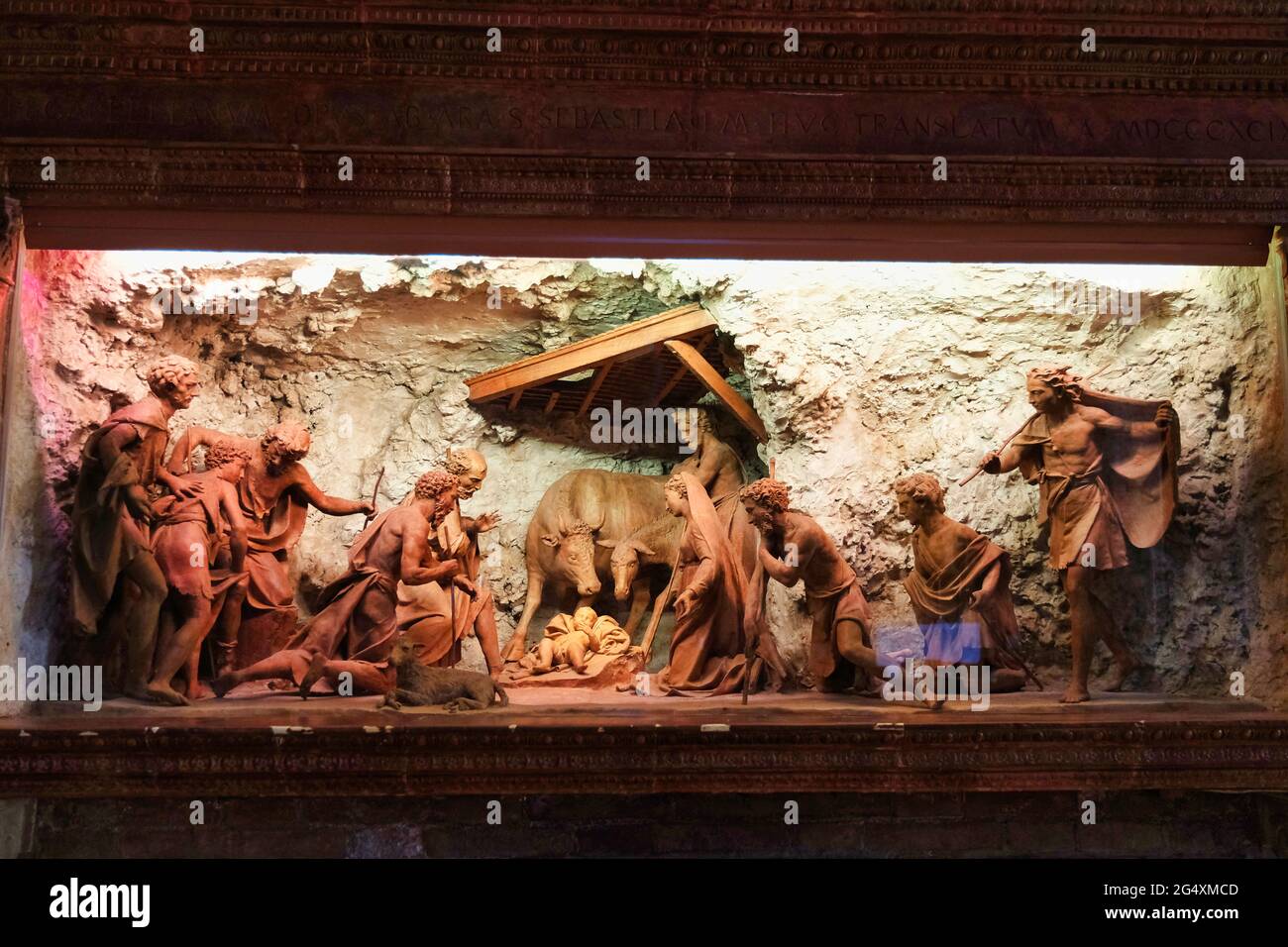 Nativity scene in the Duomo in Modena Italy Stock Photo - Alamy