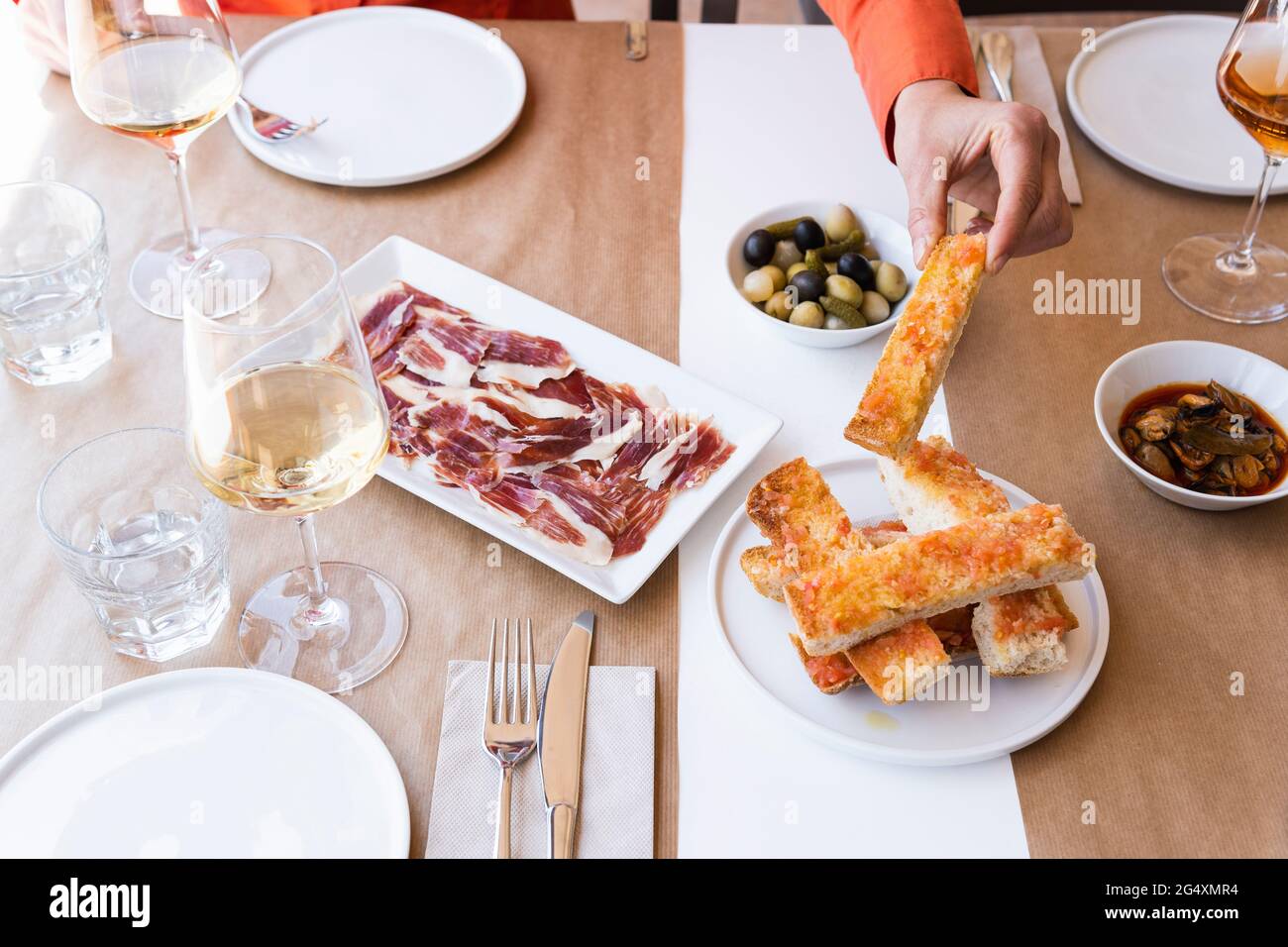 Customer holding food at restaurant Stock Photo - Alamy