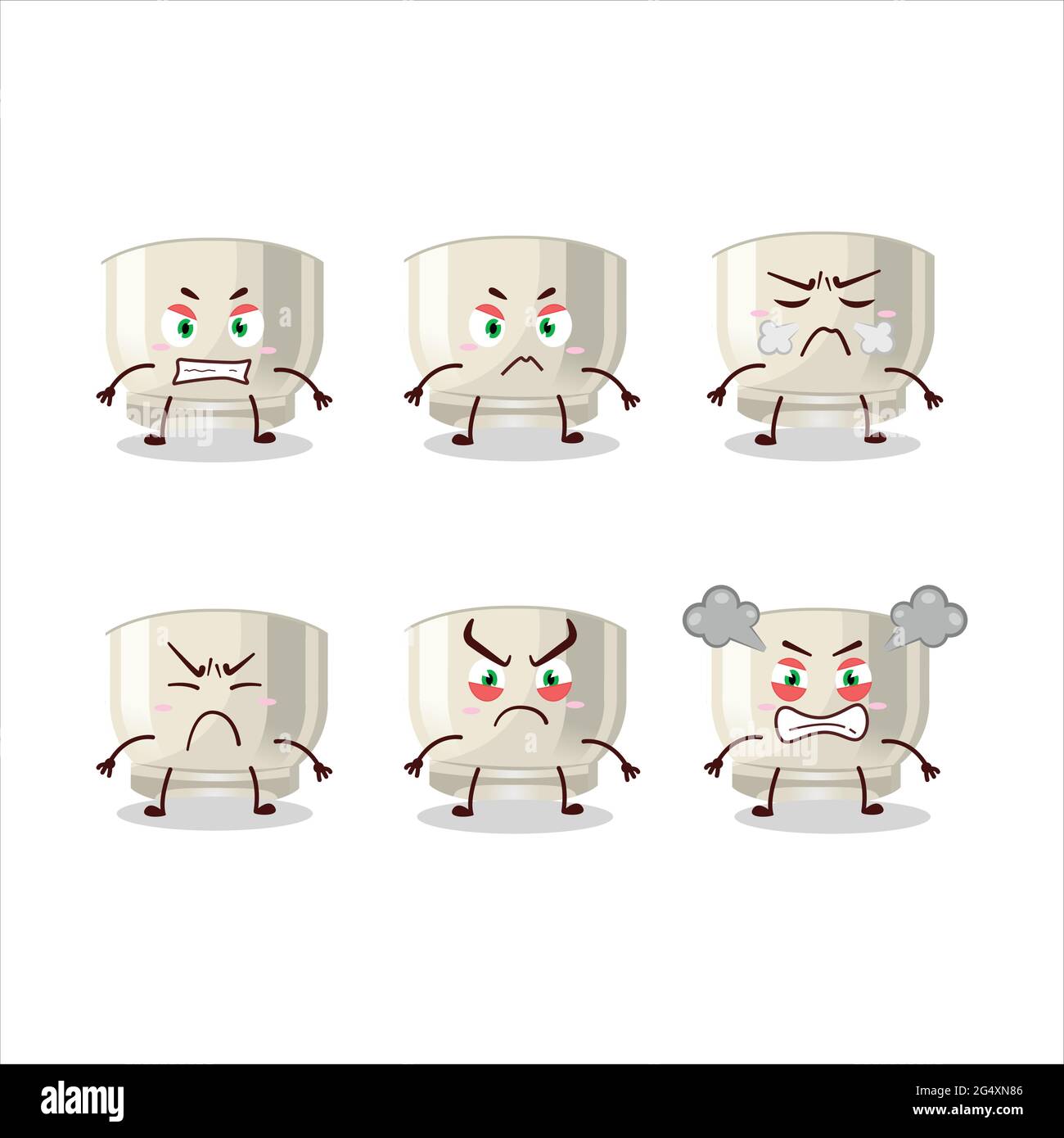 Glass of sake cartoon character with various angry expressions. Vector ...