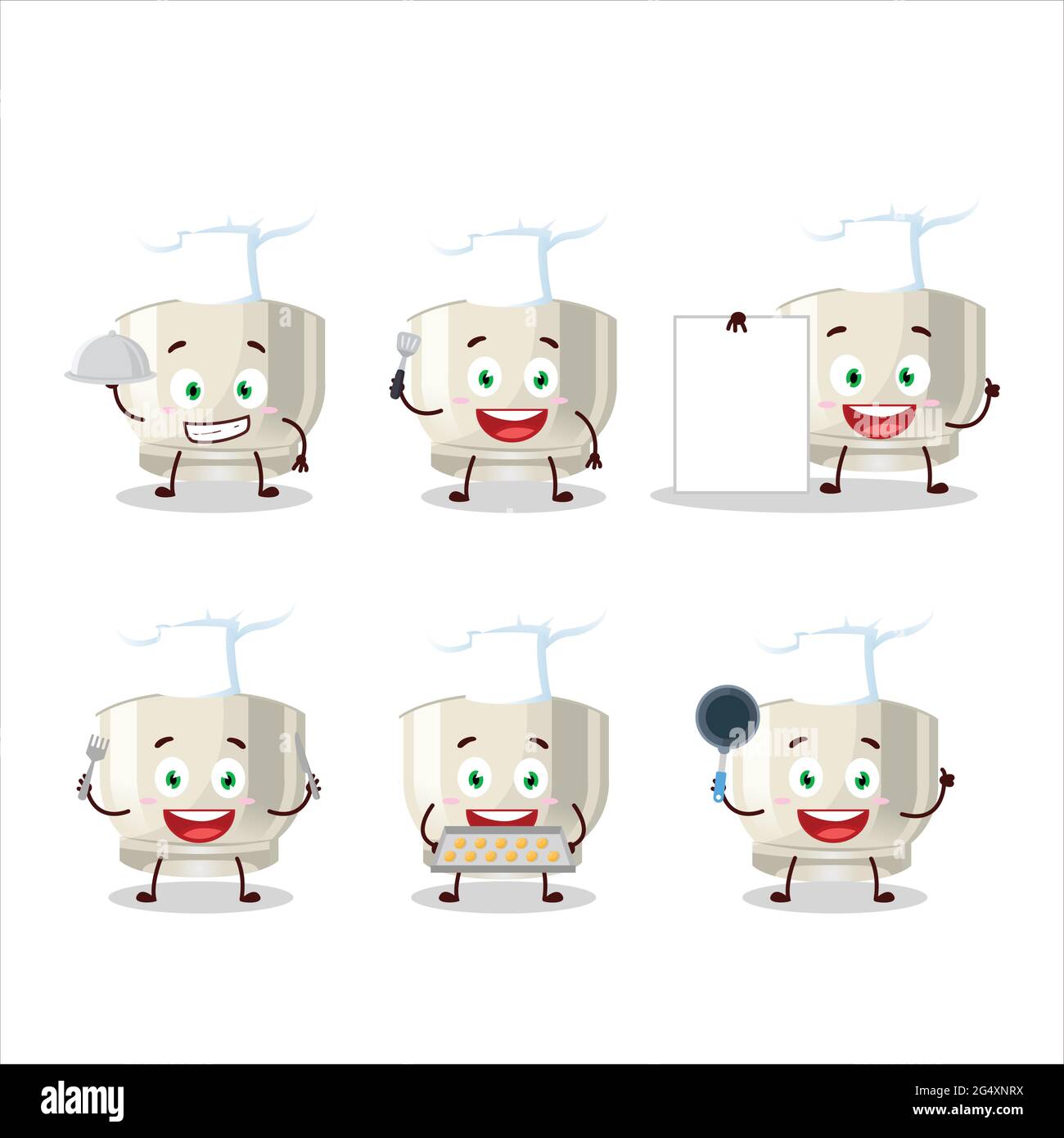 Cartoon character of glass of sake with various chef emoticons. Vector ...