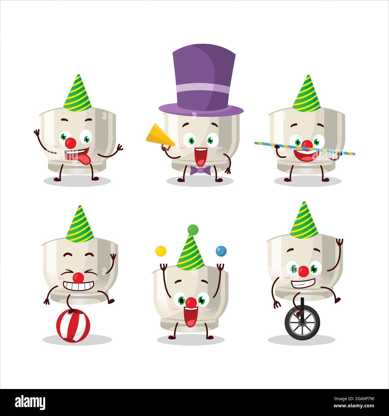 Cartoon character of glass of sake with various circus shows. Vector ...