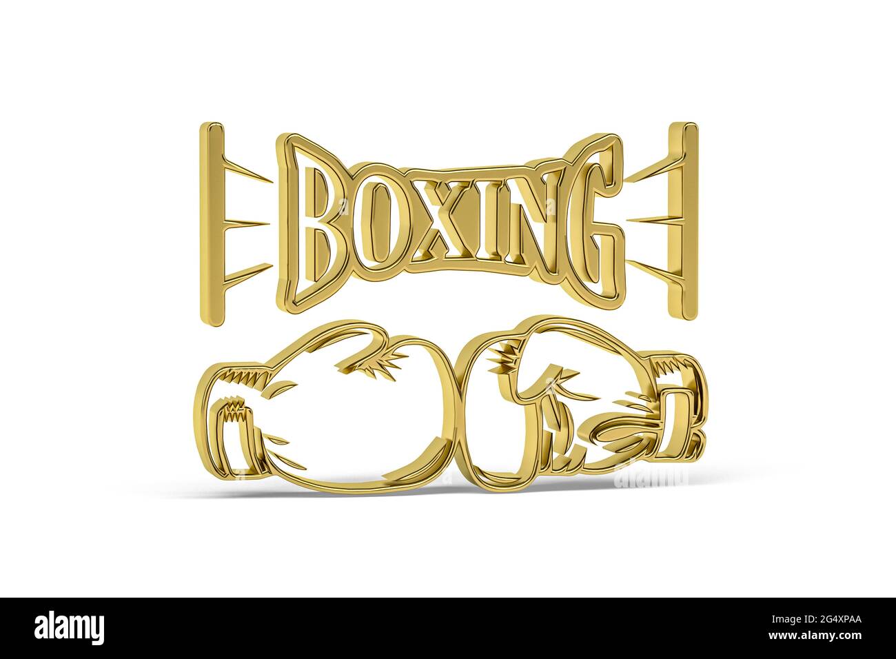 Golden 3d boxing icon isolated on white background - 3d render Stock ...