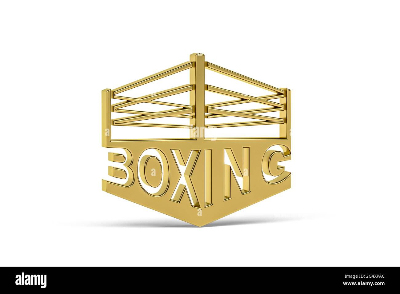 Golden 3d boxing icon isolated on white background - 3d render Stock ...