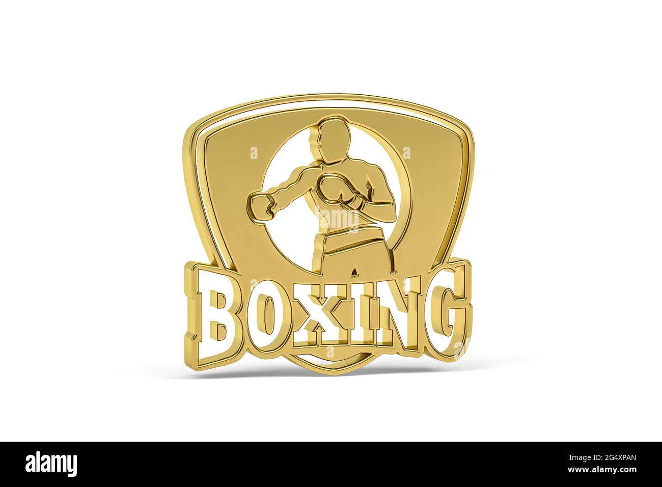 Golden 3d boxing icon isolated on white background - 3d render Stock ...