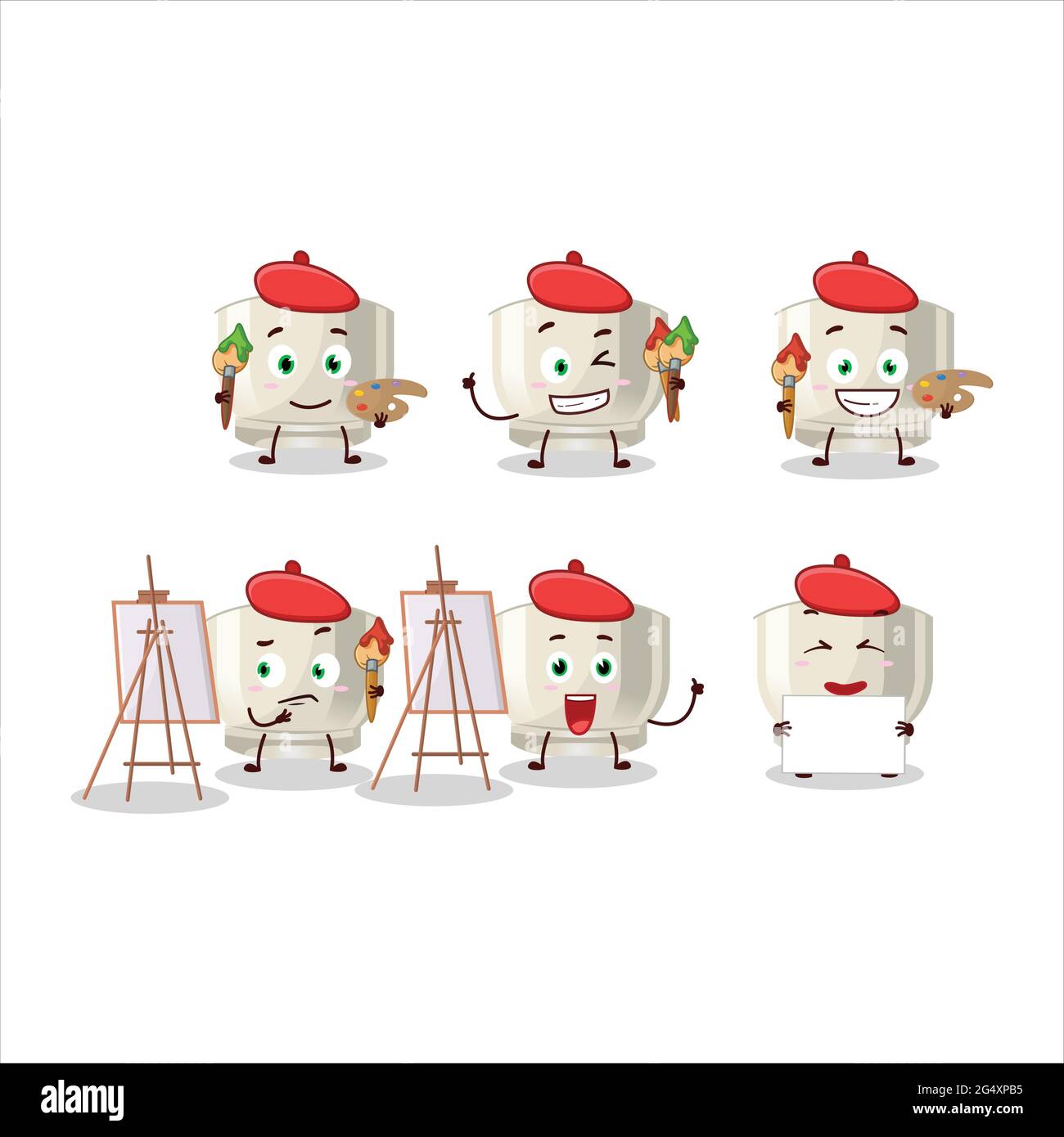 Artistic Artist of glass of sake cartoon character painting with a ...