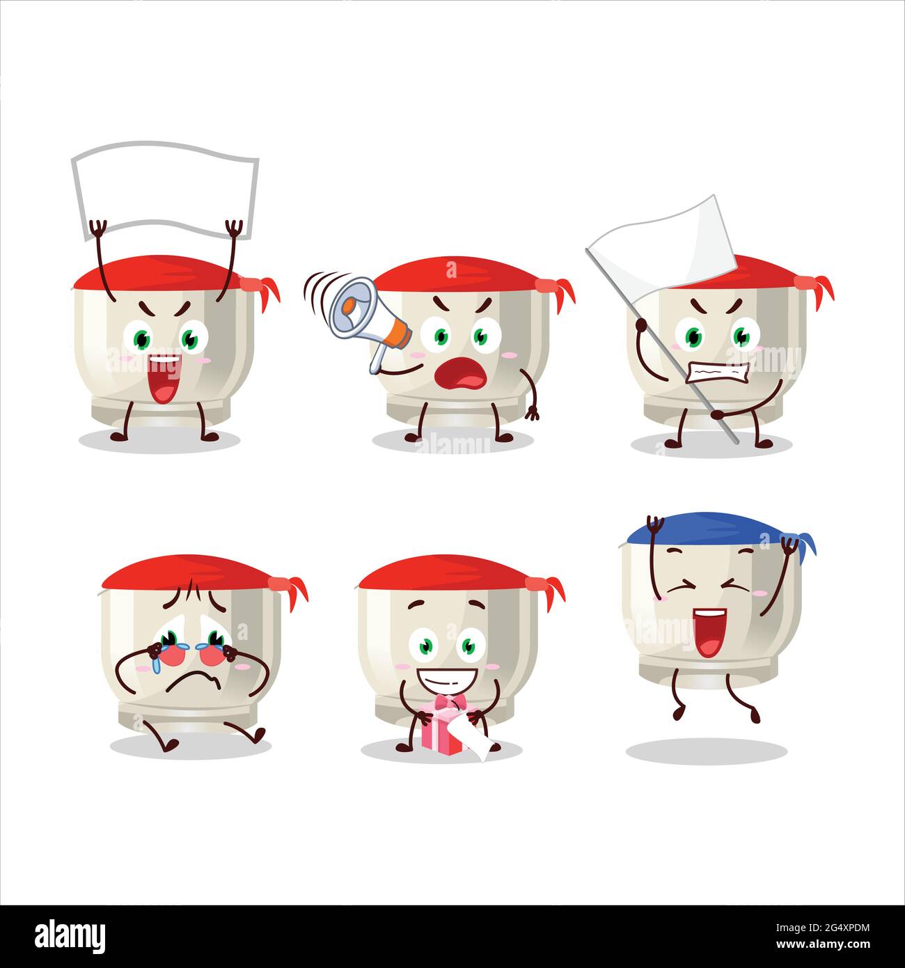 Mascot design style of glass of sake character as an attractive ...