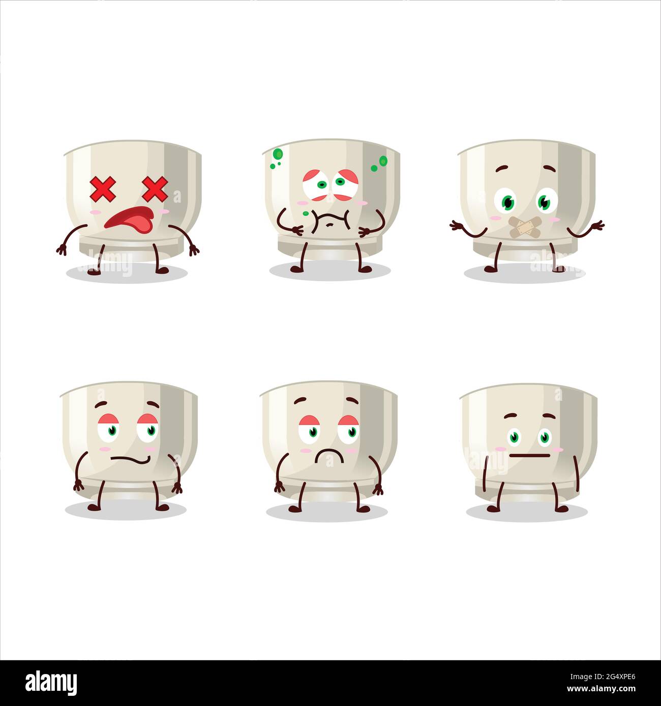 Glass of sake cartoon character with nope expression. Vector ...