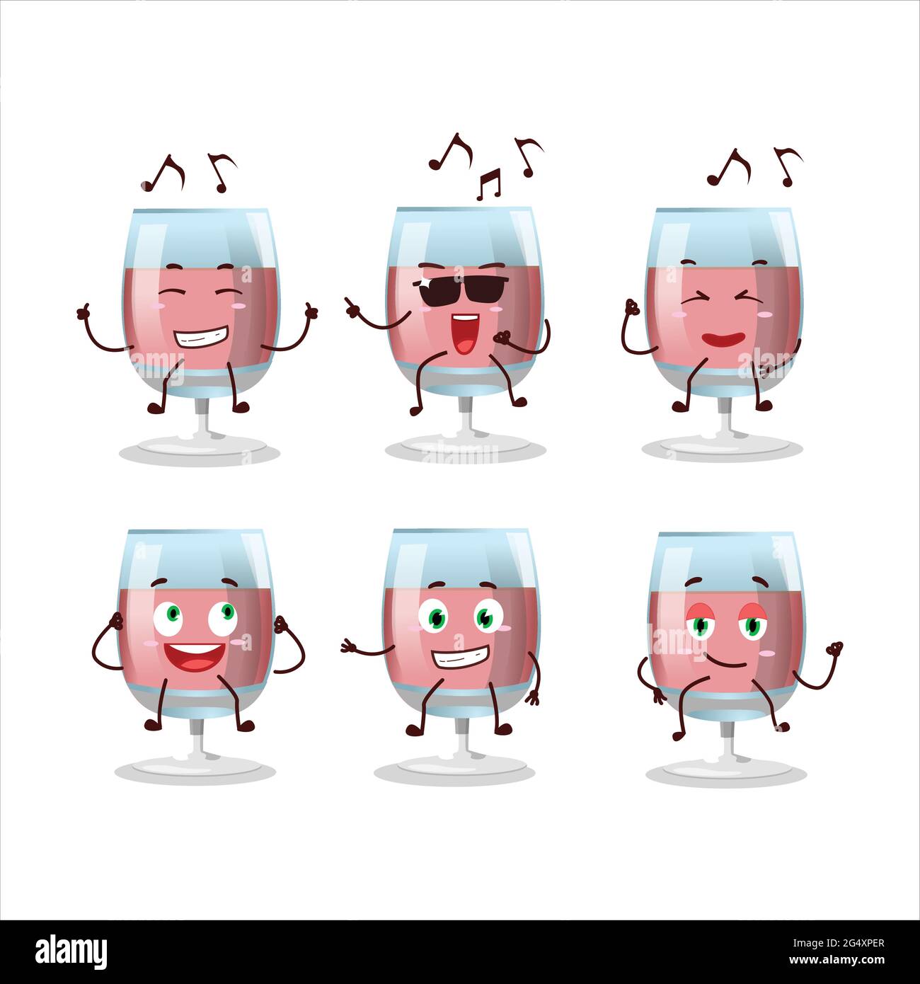 An image of rose wine dancer cartoon character enjoying the music ...